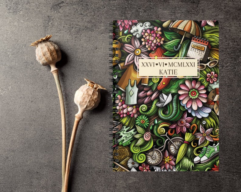 Personalized Top Spiral Notebook, Custom Name Spiral Spring Notebook ...