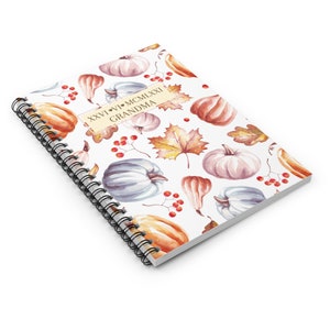 Personalized Top Spiral Notebook Custom Name Spiral Pumpkin - Etsy