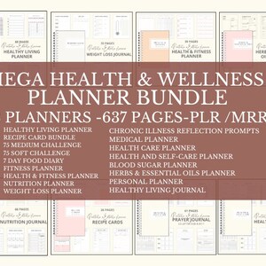 637 Pages PLR Resell Health & Wellness Bundle Canva Template ,canva PLR ...