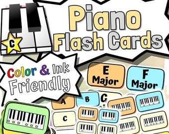 Piano Flash Cards - Etsy