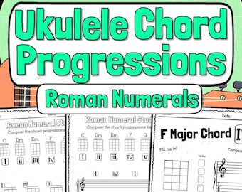 Ukulele Chord Progression Dice Composition Worksheets - Etsy