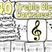40 Treble Clef Worksheets - Tests Quizzes Homework Sub-work & More! - Etsy