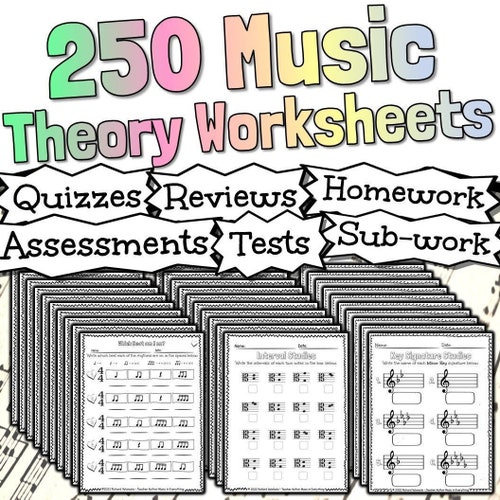 250 Music Theory Worksheets Tests Quizzes Homework Reviews - Etsy
