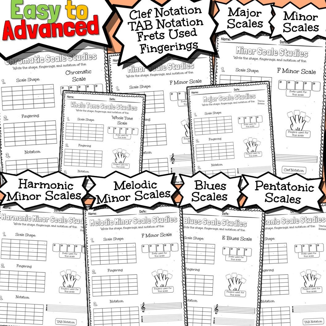Guitar Scale Tests Worksheets - Etsy