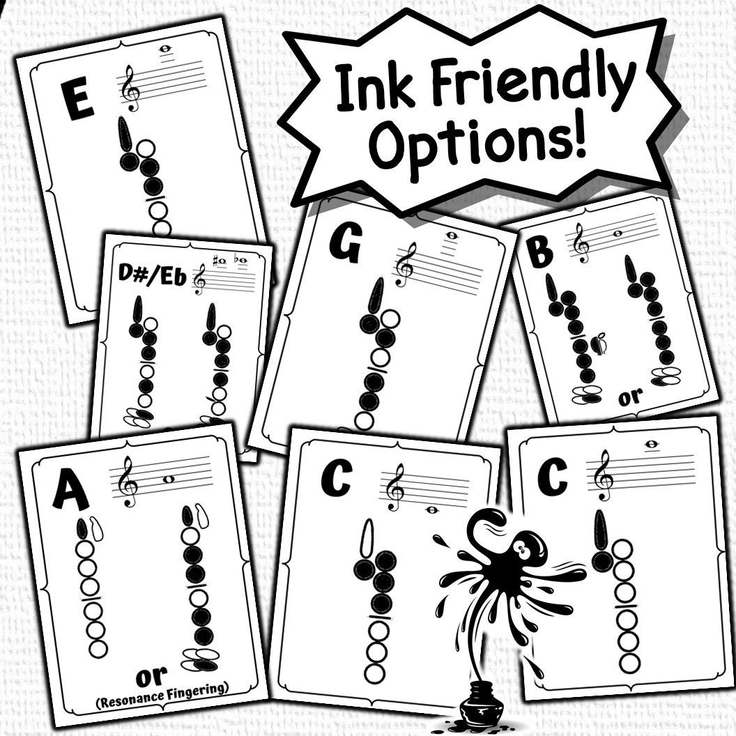 Clarinet Fingering Chart Posters - Etsy
