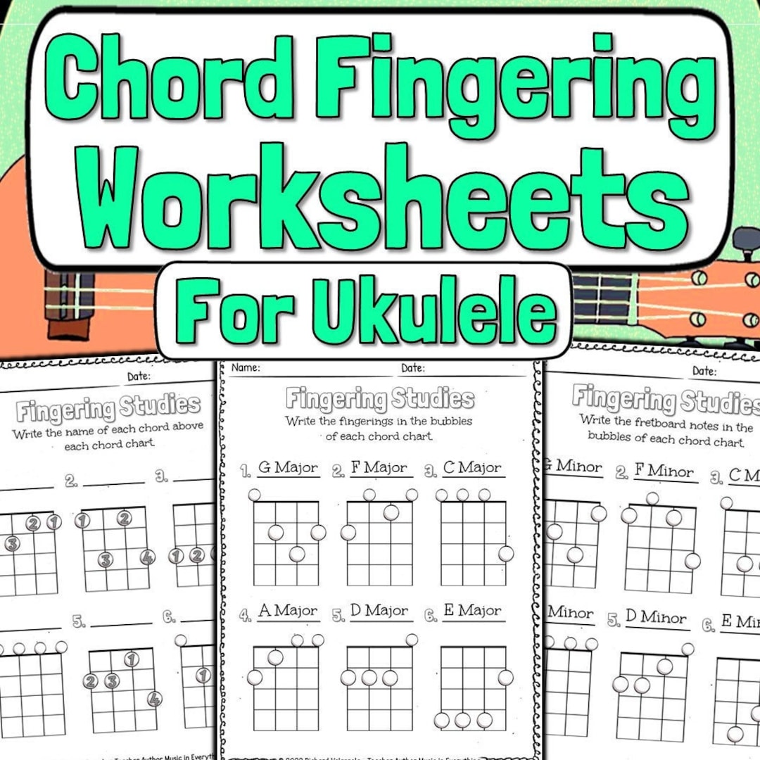 Ukulele Chord Fingerings Worksheets - Etsy