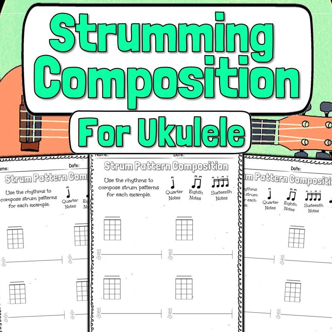 Ukulele Strumming and Rhythm Composition Worksheets - Etsy