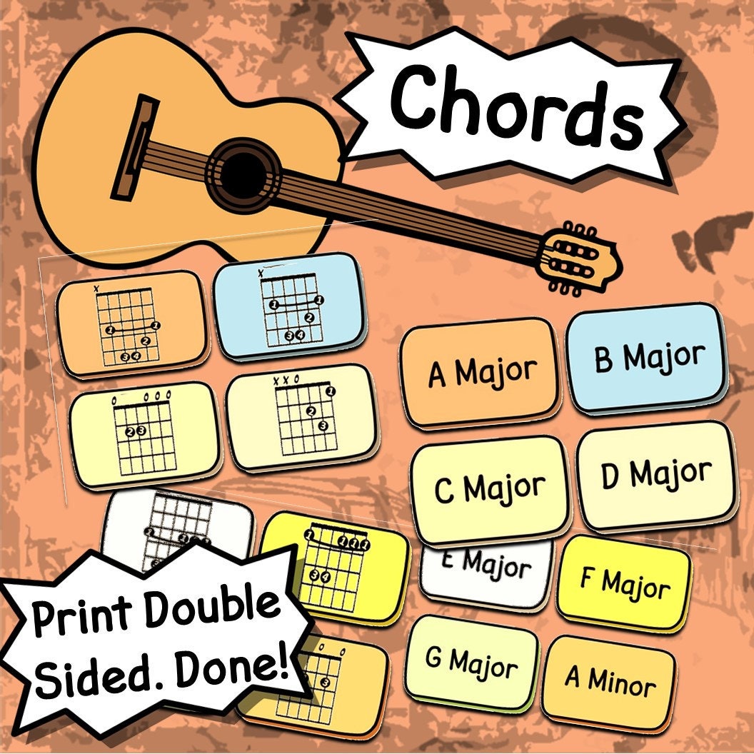 Guitar Flash Cards - Etsy