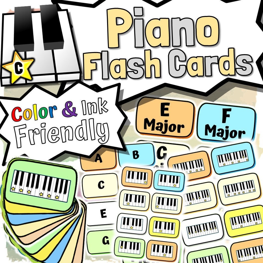 Piano Flash Cards - Etsy