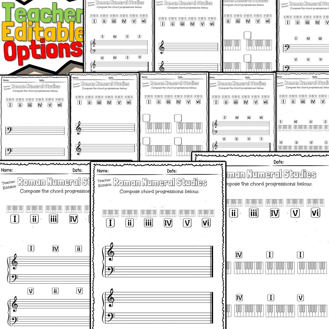 Piano Chord Progression Composition Worksheets - Etsy