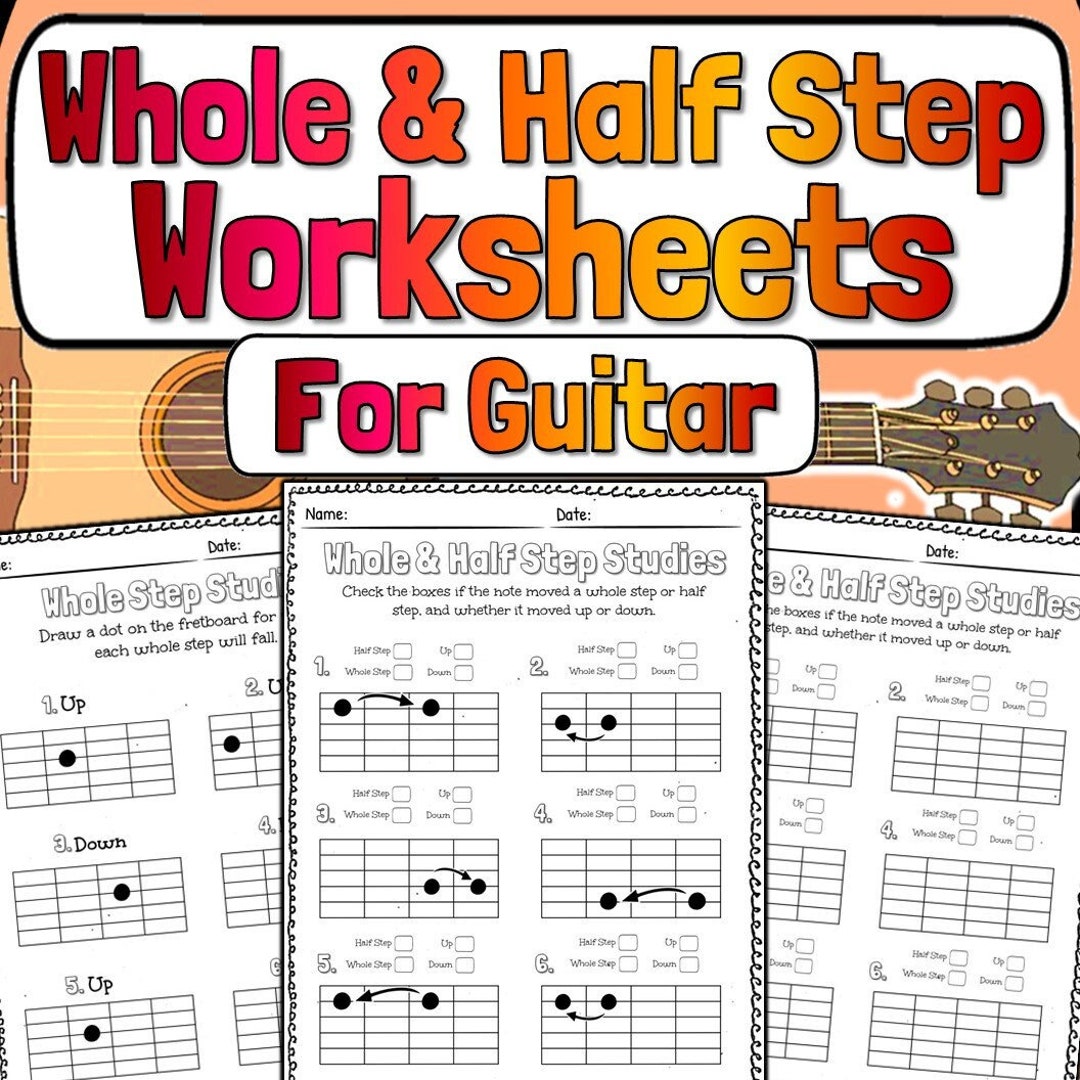 Guitar Whole Step & Half Step Worksheets - Etsy
