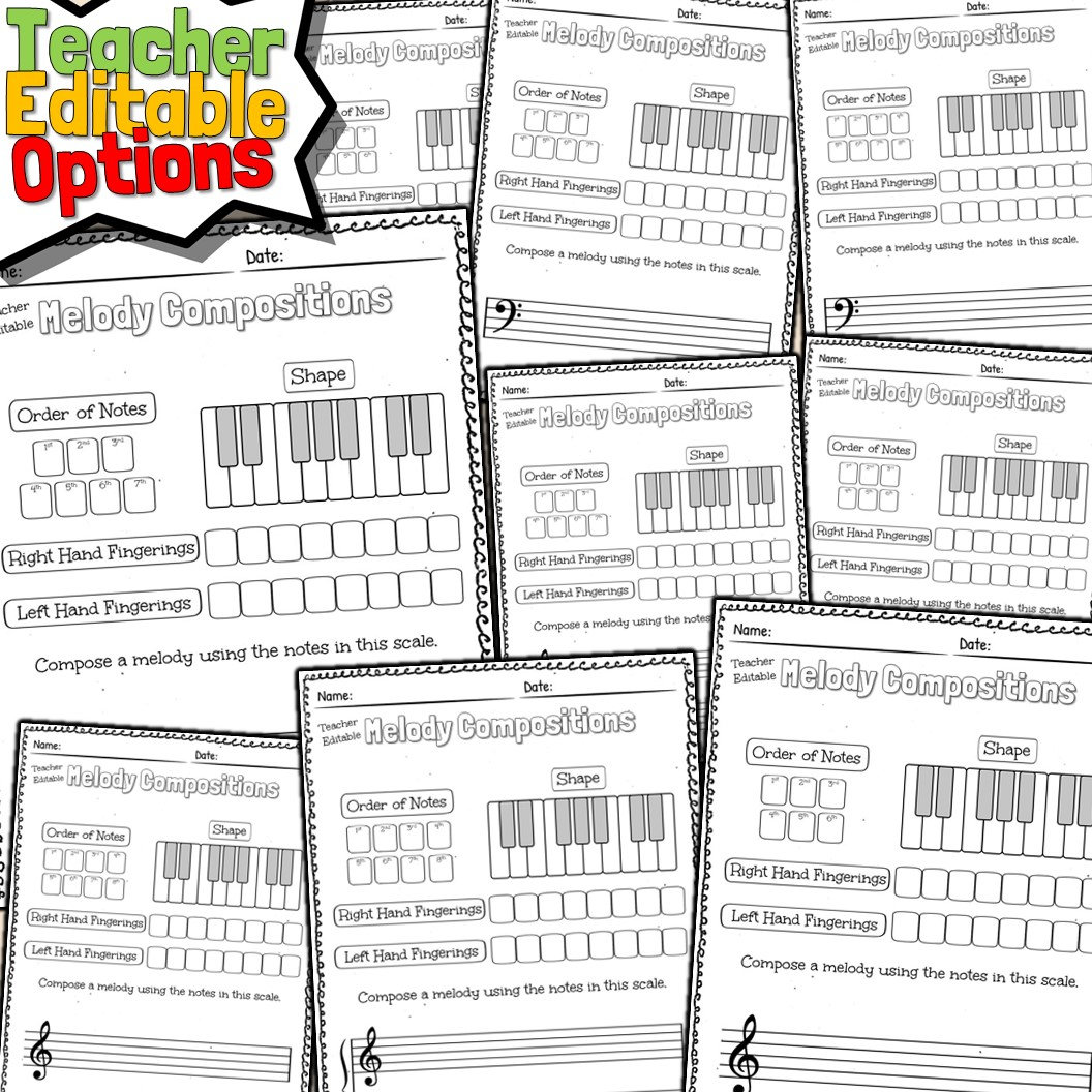 Piano Melody Composition Worksheets - Etsy