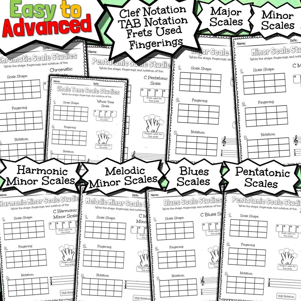 Ukulele Scale Tests Worksheets - Etsy