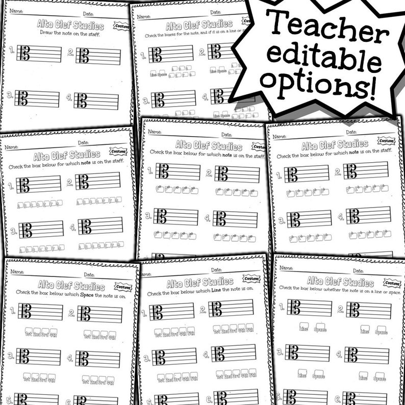 40 Alto Clef Worksheets - Tests Quizzes Homework Classwork Sub-work ...