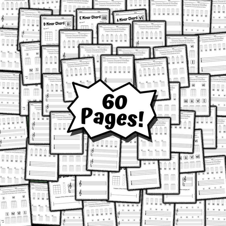 Ukulele Chord Progression Composition Worksheets - Etsy