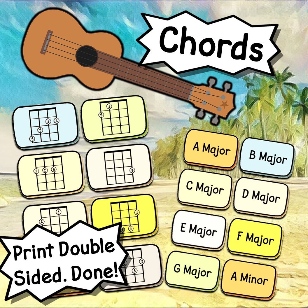 Ukulele Flash Cards - Etsy