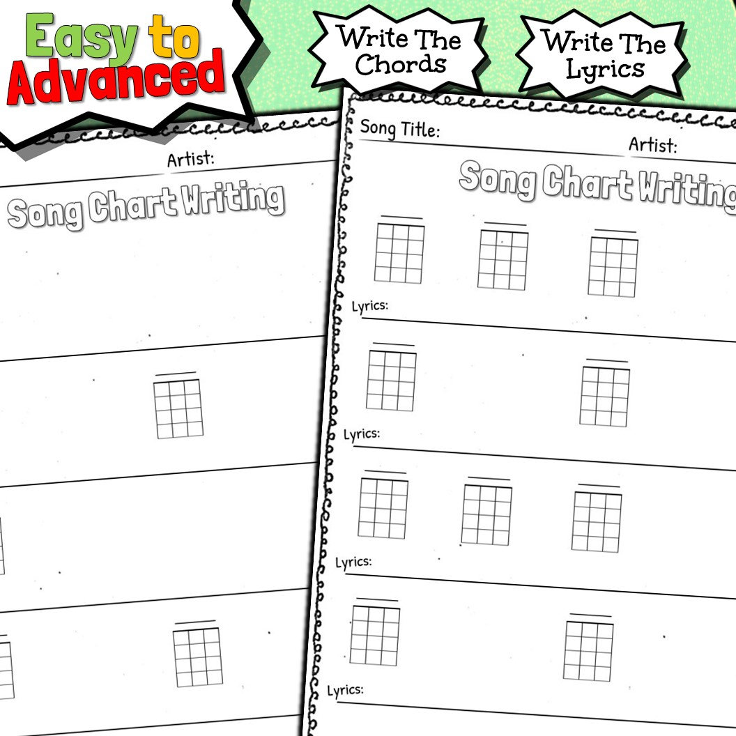 Ukulele Song Chart Composition Worksheets - Etsy
