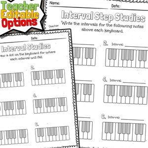 Piano Intervals Worksheets - Etsy