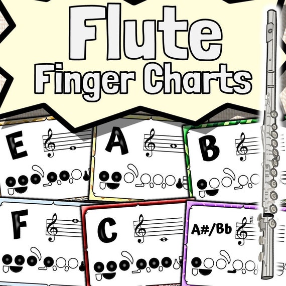 Flute Fingering Chart Posters | Etsy