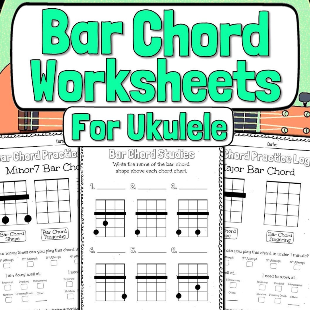 Ukulele Bar Chords Worksheets - Etsy