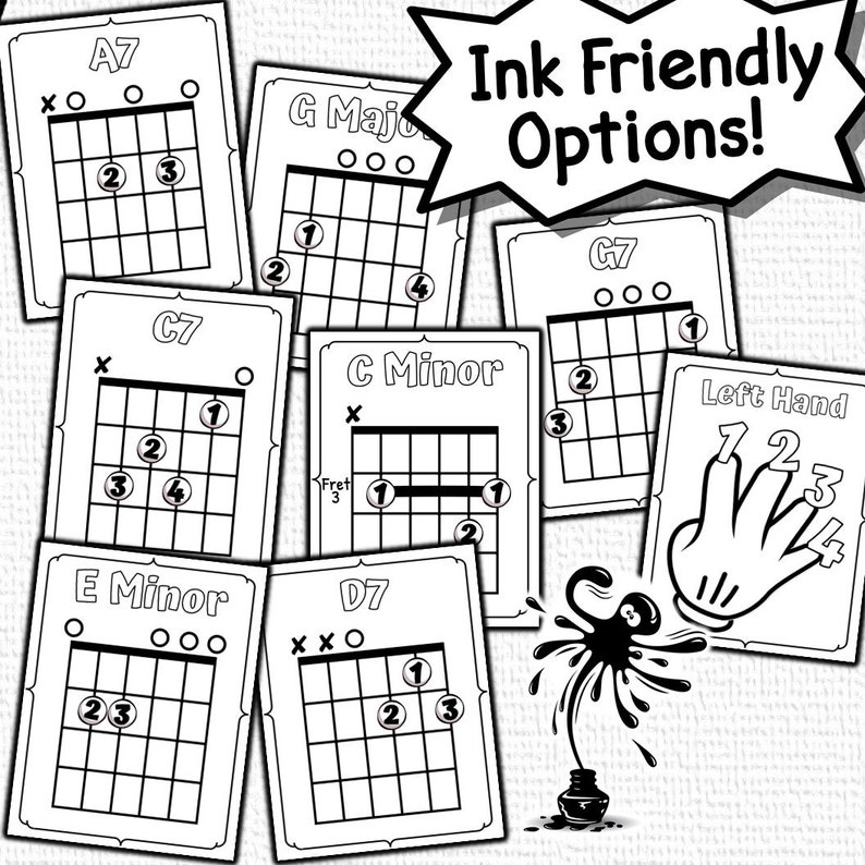 Guitar Chord Chart Posters - Etsy