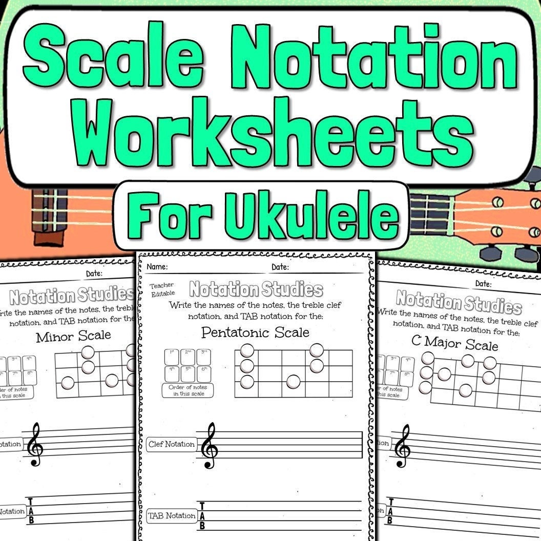 Ukulele Scale Notation Worksheets - Etsy