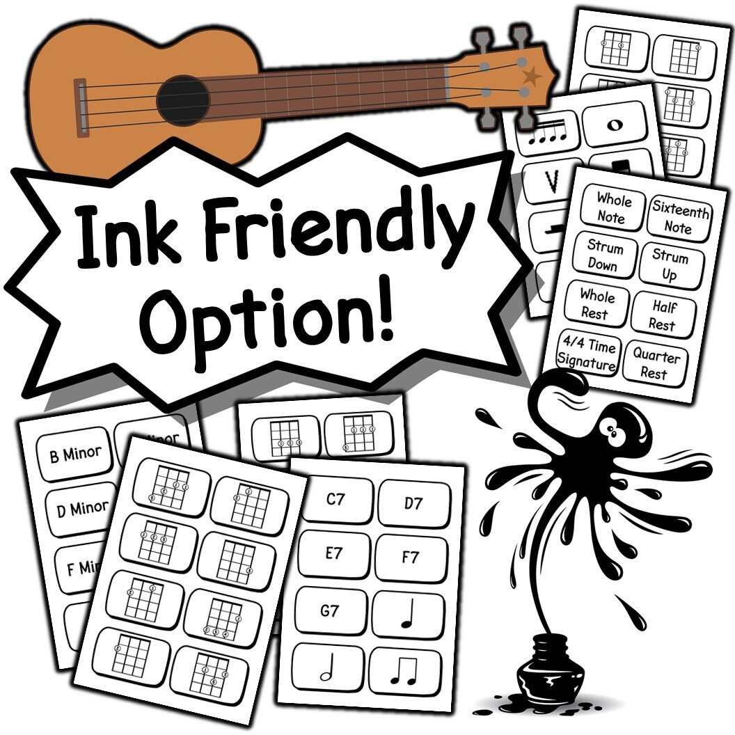 Ukulele Flash Cards - Etsy