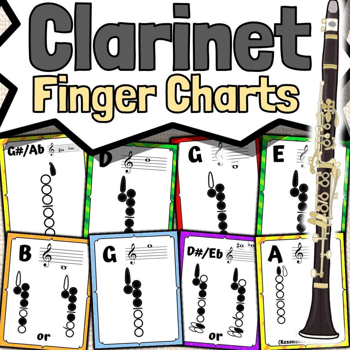 Clarinet Fingering Chart Posters - Etsy