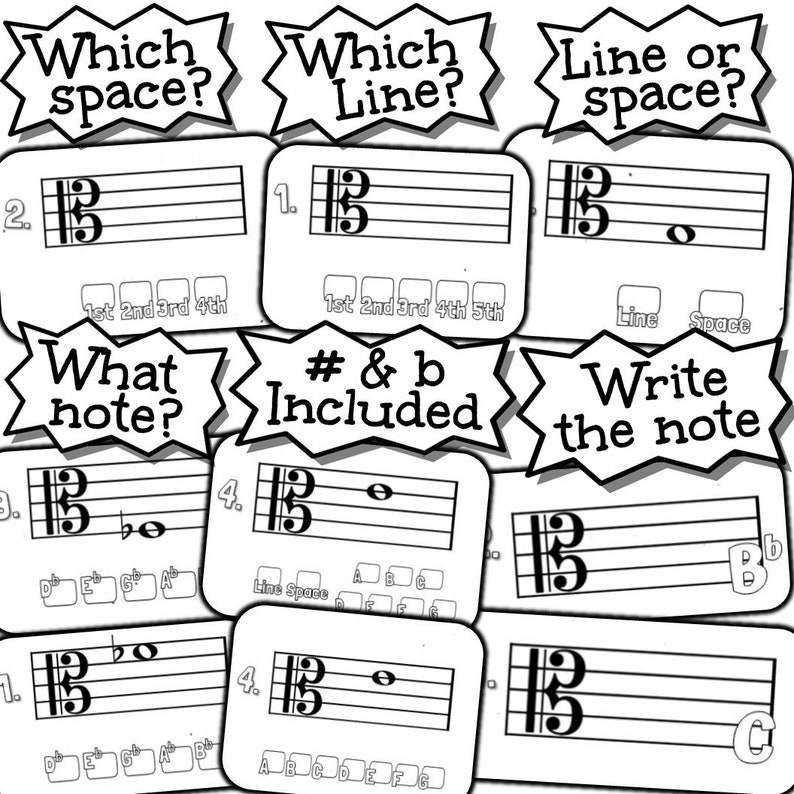 40 Alto Clef Worksheets Tests Quizzes Homework Classwork Sub-work ...