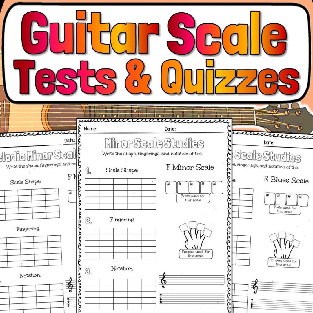 Guitar Scale Tests Worksheets - Etsy