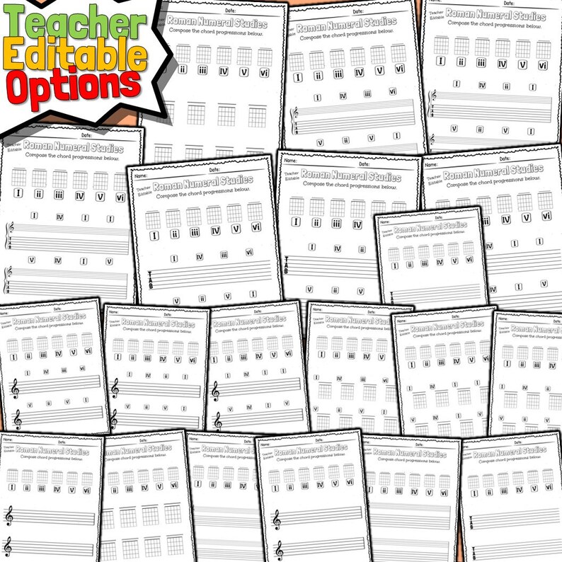 60 Guitar Chord Progression Composition Worksheets - Etsy