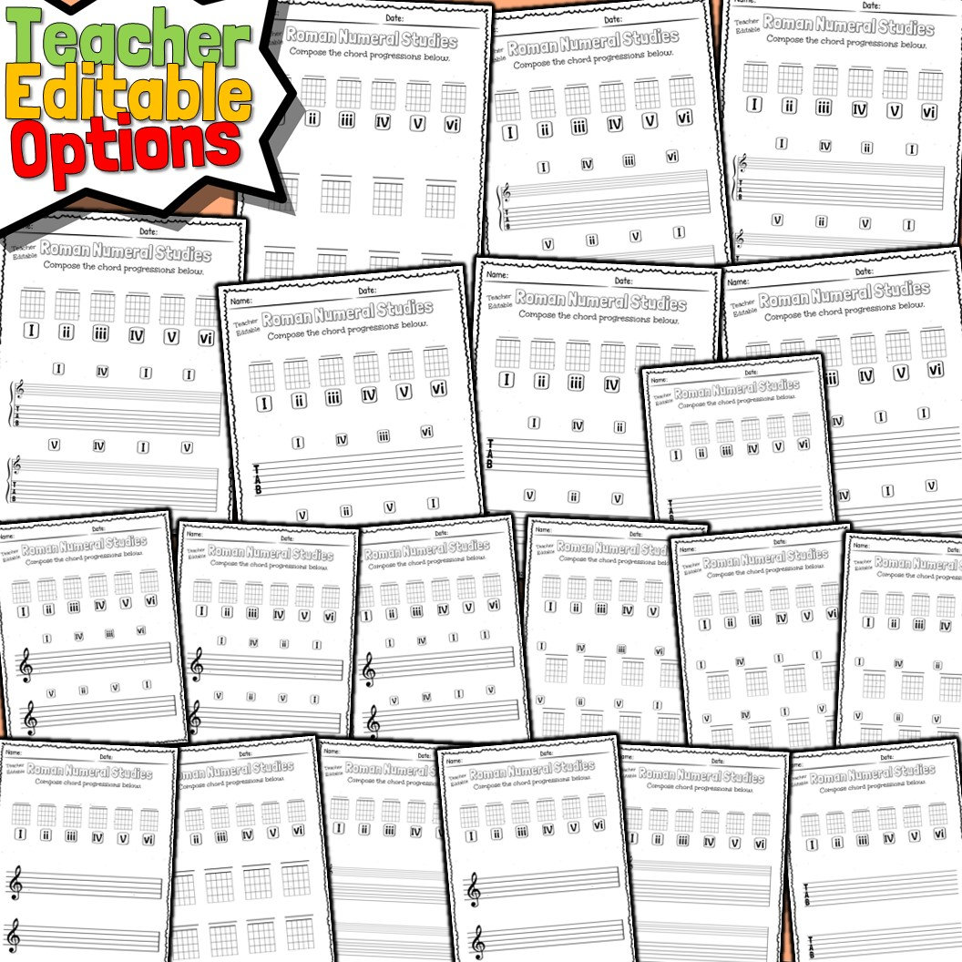 60 Guitar Chord Progression Composition Worksheets - Etsy