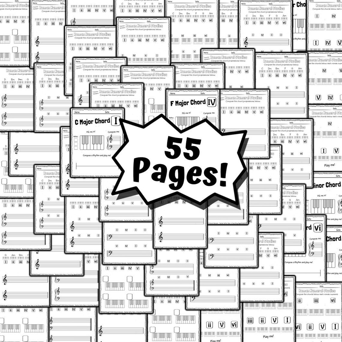 Piano Chord Progression Composition Worksheets - Etsy