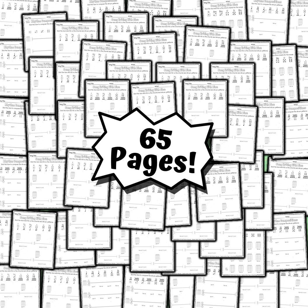 Ukulele Chord Progression Dice Composition Worksheets - Etsy