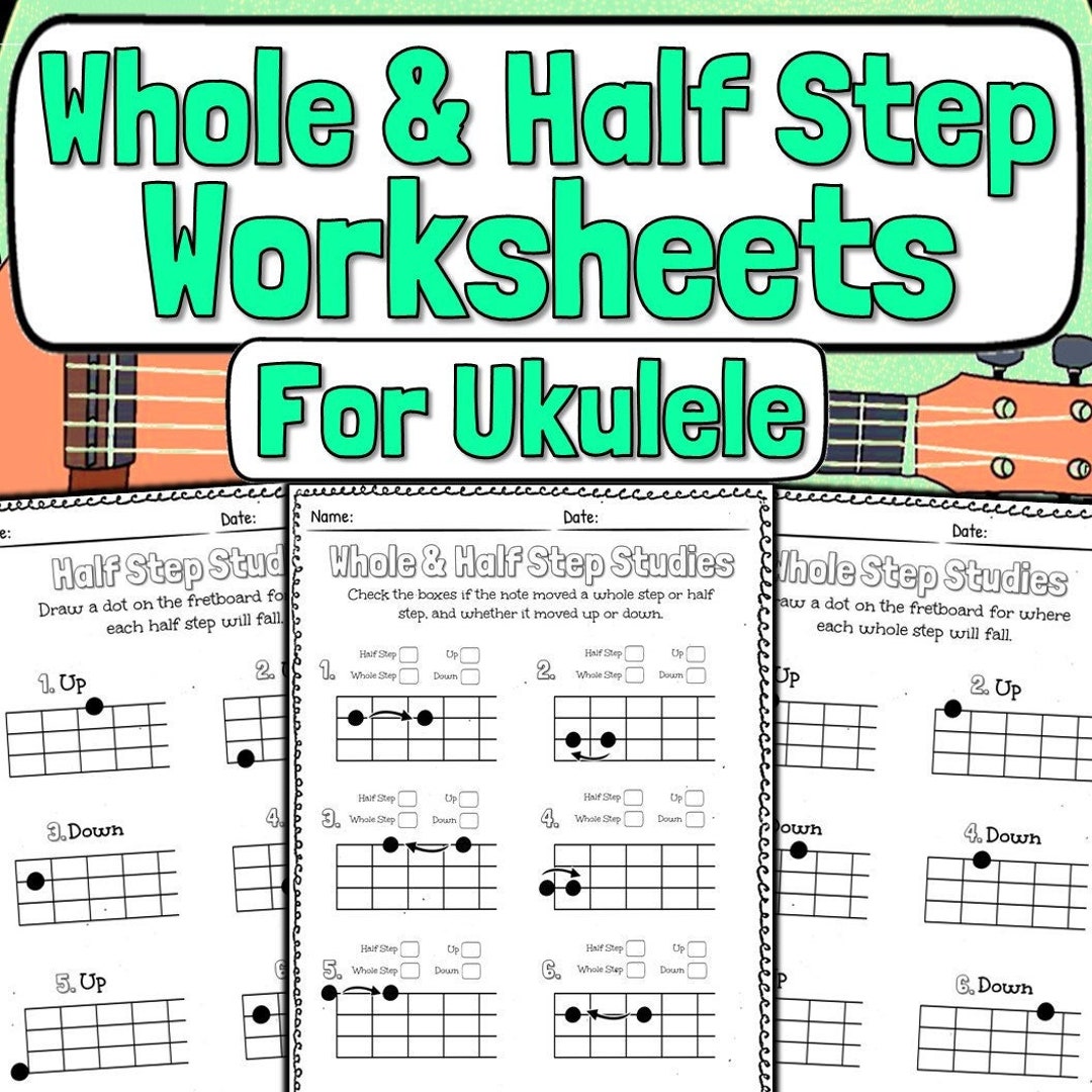 Ukulele Whole Step & Half Step Worksheets - Etsy