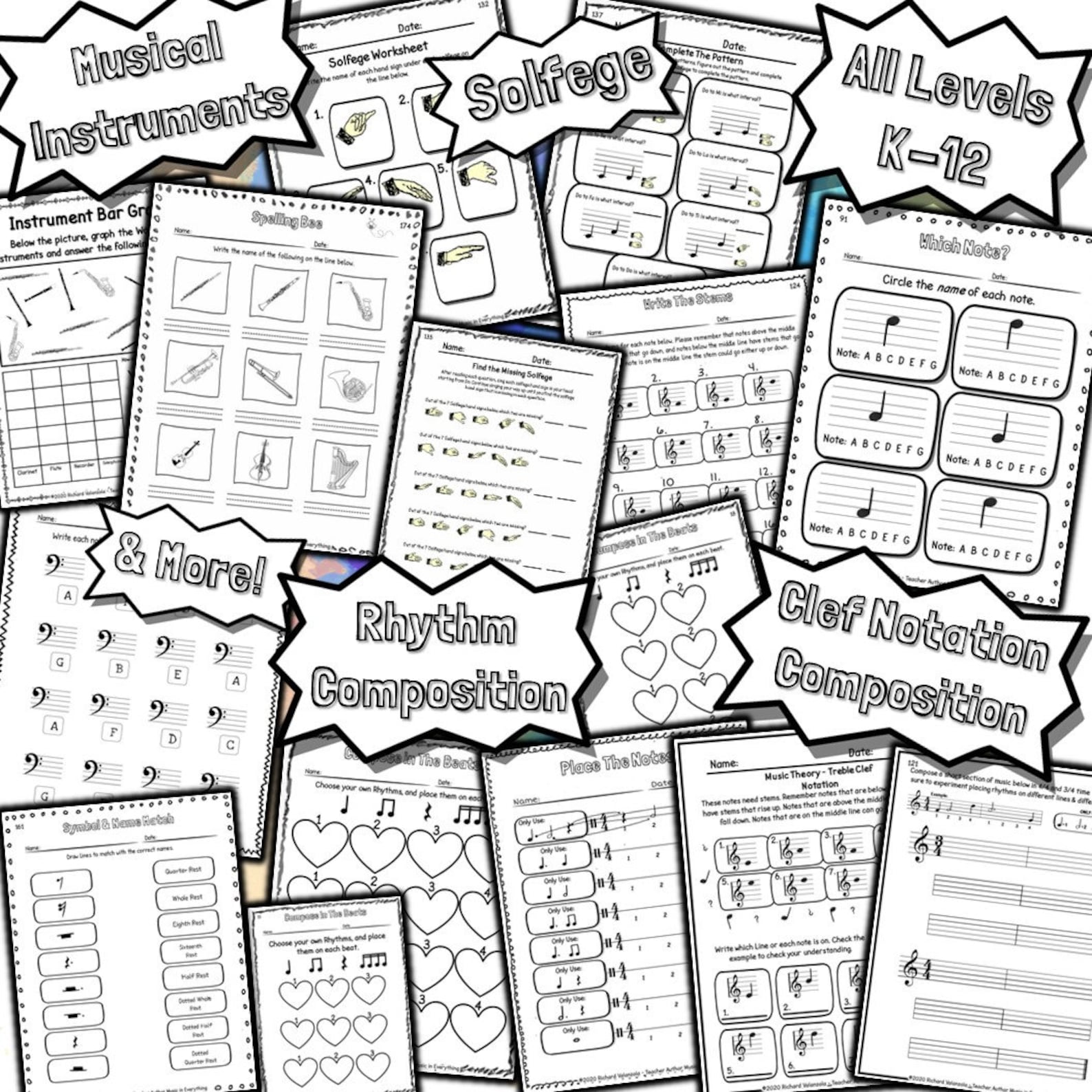 300 General Music Worksheets | Tests, Quizzes, Homework, Reviews or ...