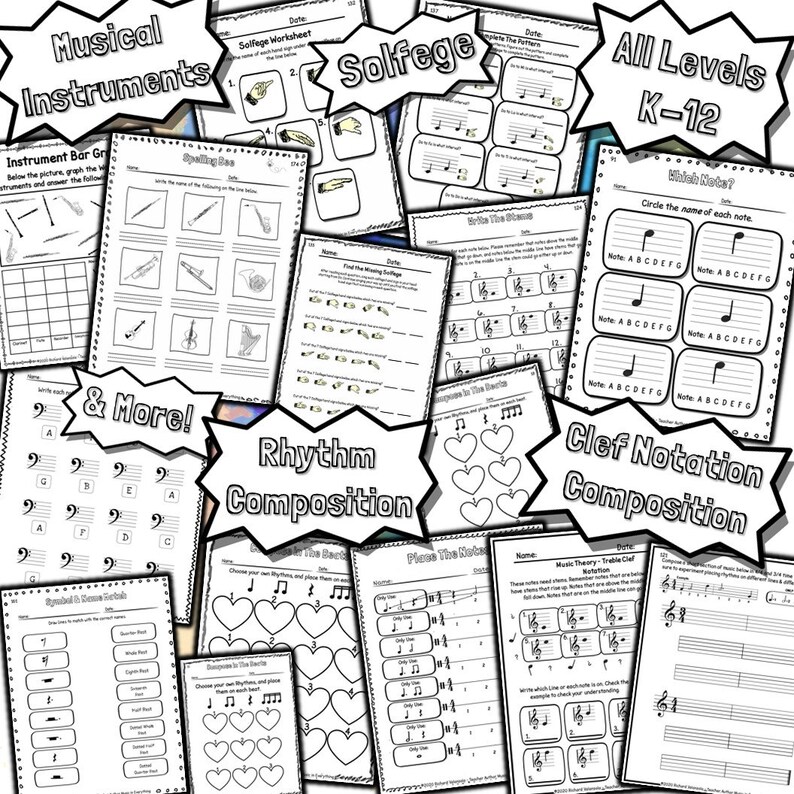 300 General Music Worksheets | Tests, Quizzes, Homework, Reviews or ...