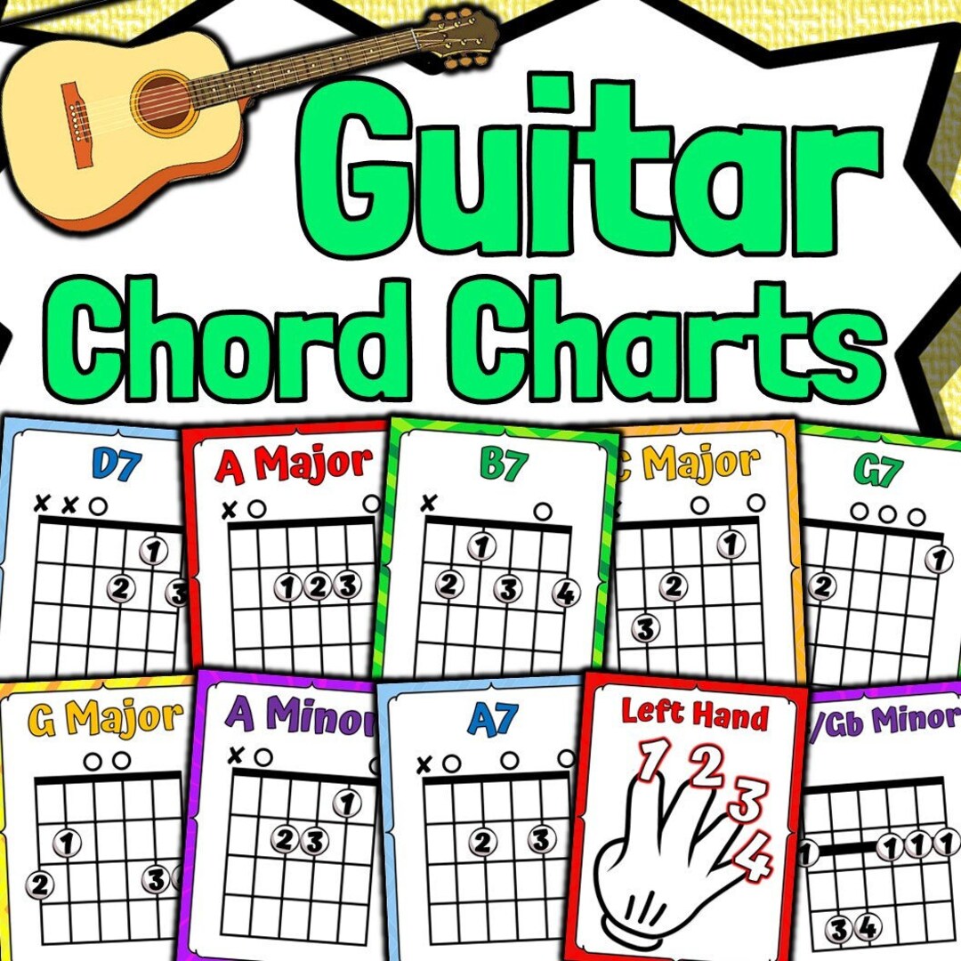 Guitar Chord Chart Posters - Etsy