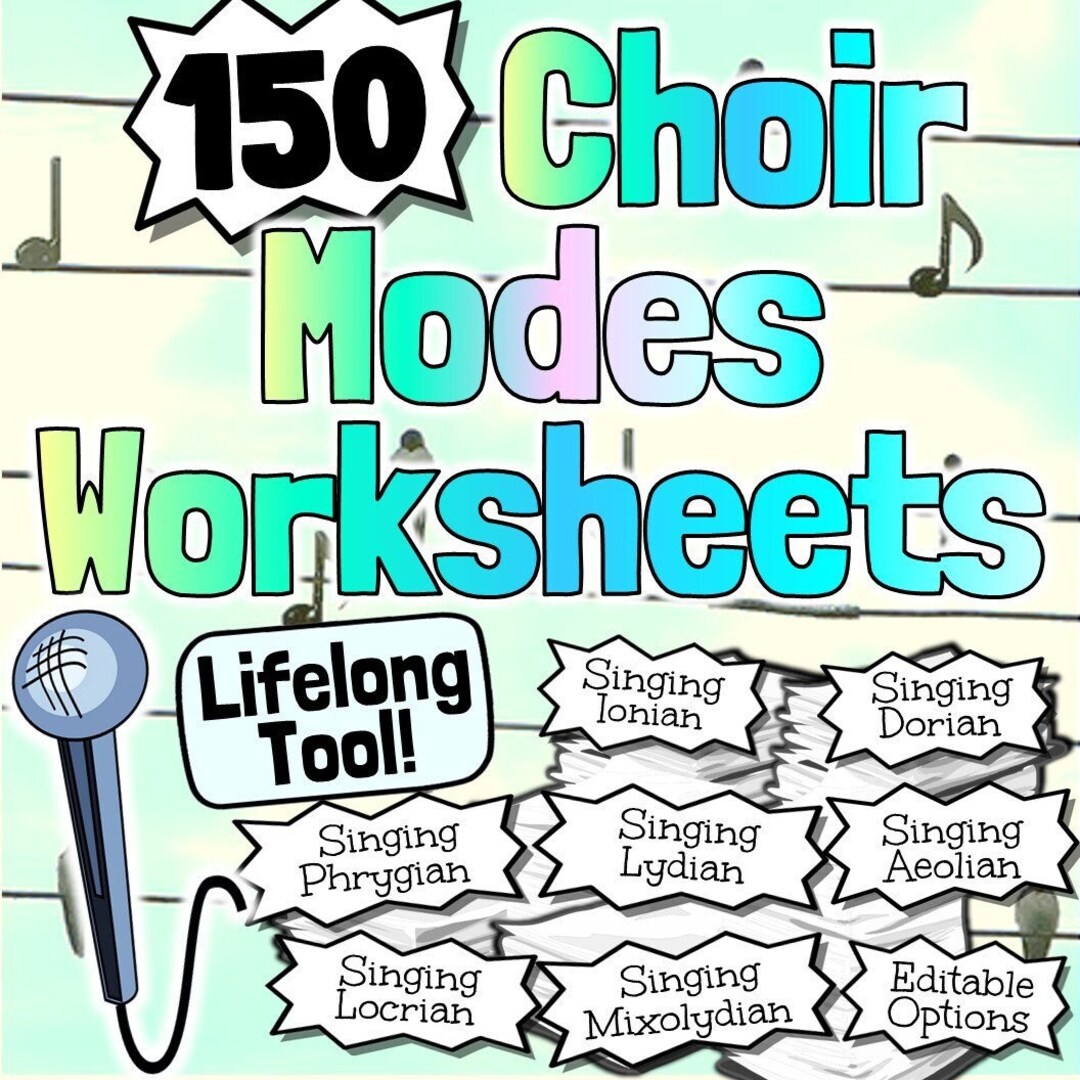 150 Choir Scale Modes Worksheets | Vocals Exercises for Chorus - Etsy