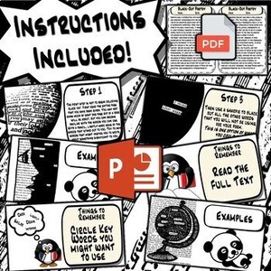 60 Black Out Poetry Worksheets Powerpoint Instructions | Etsy