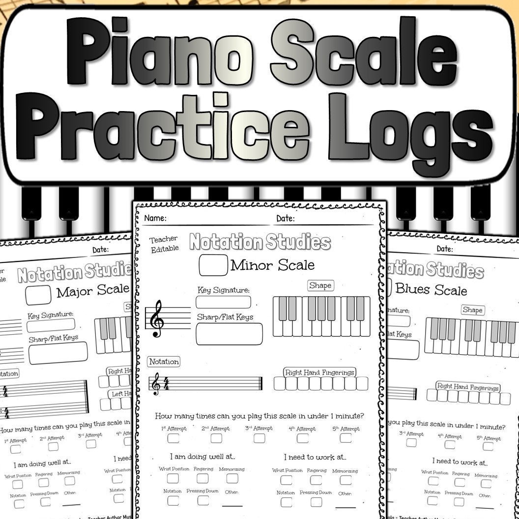 Piano Scale Practice Logs Worksheets - Etsy