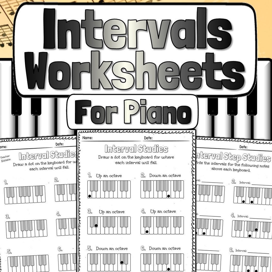 Piano Intervals Worksheets - Etsy