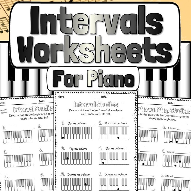 Piano Intervals Worksheets - Etsy
