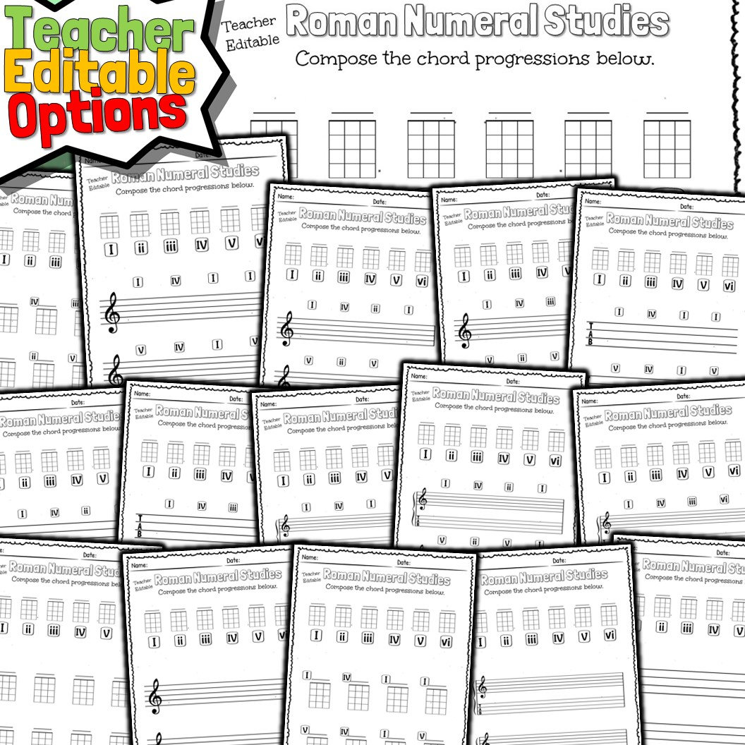 Ukulele Chord Progression Composition Worksheets - Etsy