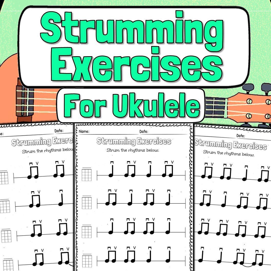 Ukulele Strumming Exercises Worksheets - Etsy