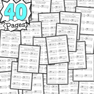 40 Bass Clef Worksheets - Tests Quizzes Homework Sub-work & More! - Etsy