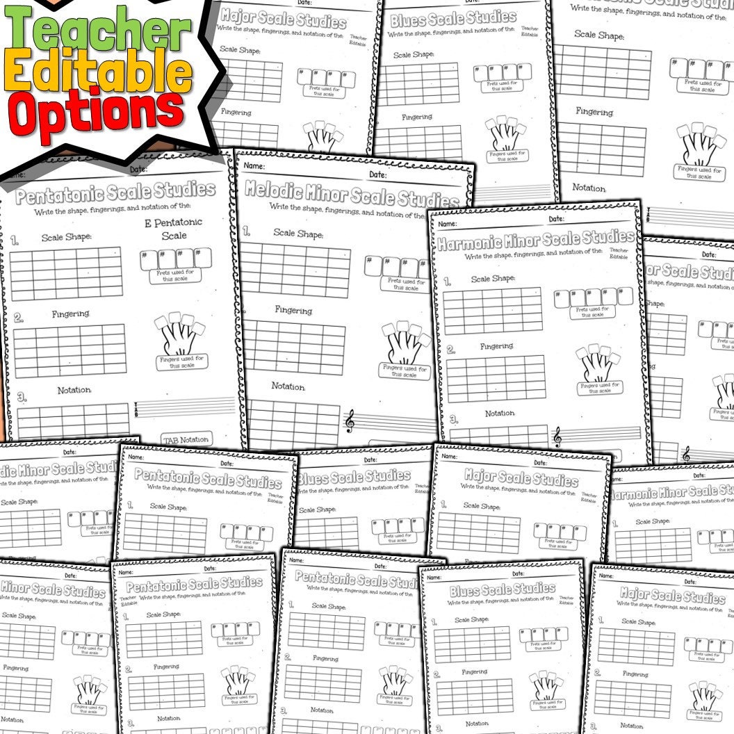 Guitar Scale Tests Worksheets - Etsy