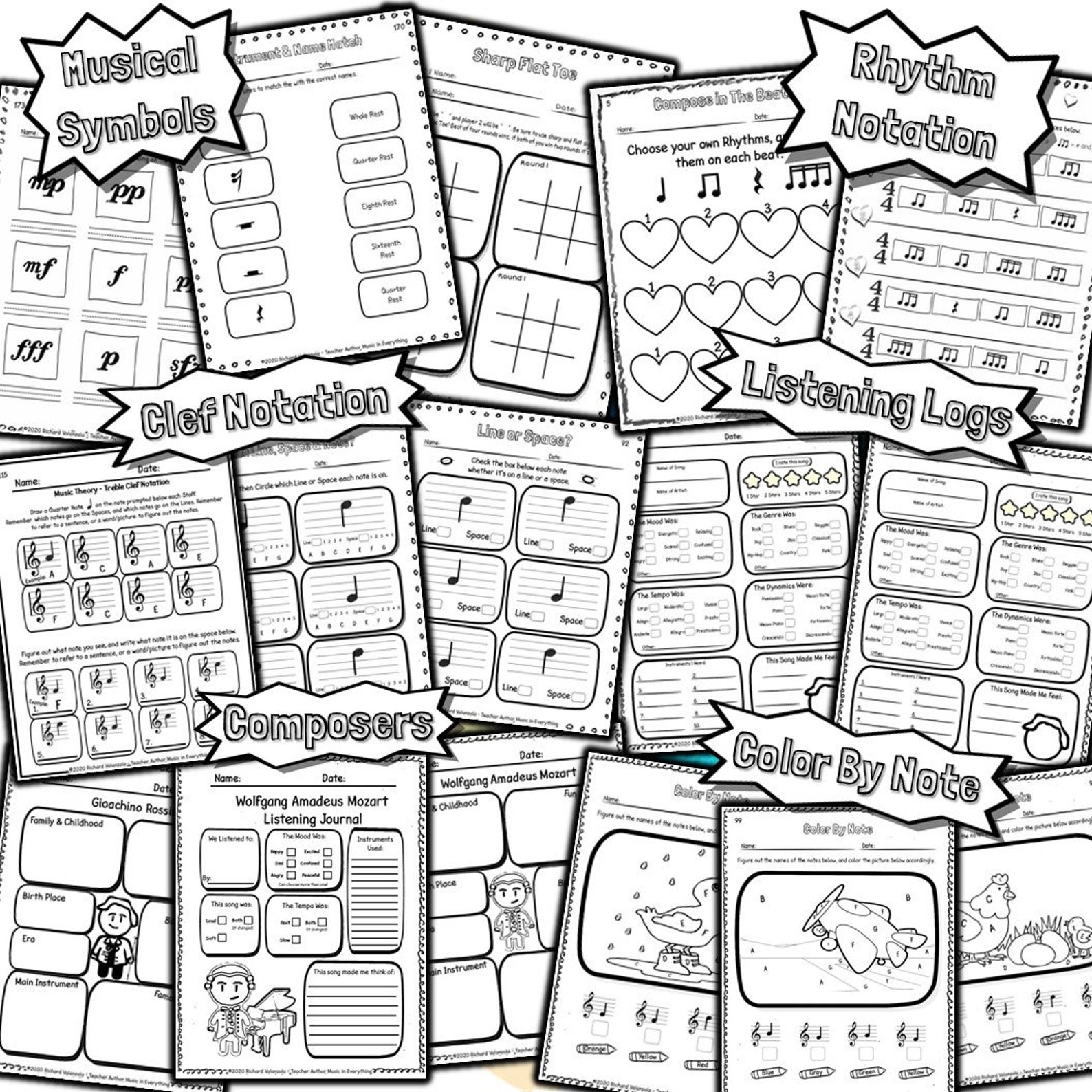 300 General Music Worksheets | Tests, Quizzes, Homework, Reviews or ...