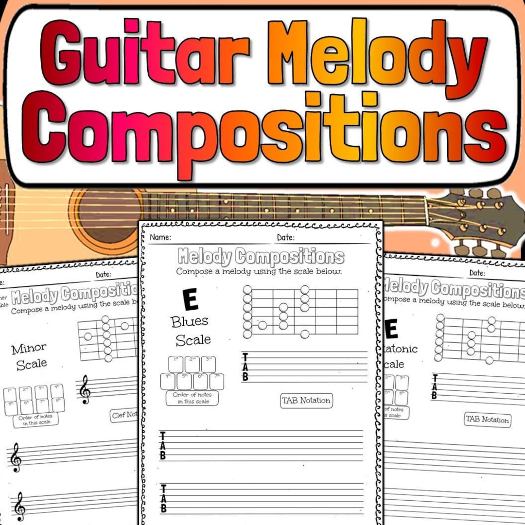 Guitar Melody Composition Worksheets - Etsy