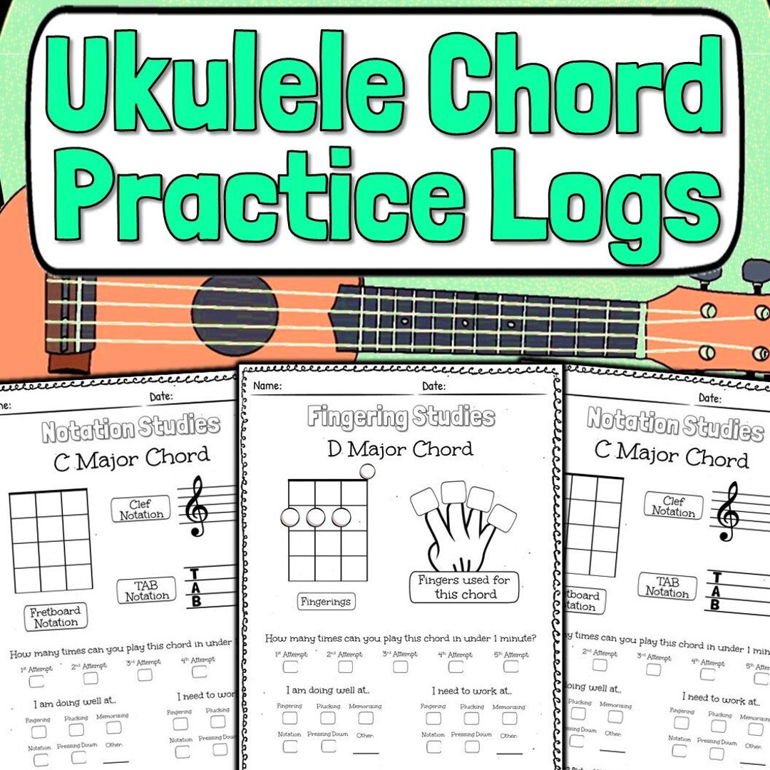 Ukulele Chord Practice Logs Worksheets - Etsy
